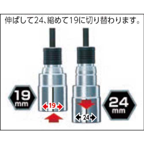 タジマ 耐久ソケット ダブル 19×24mm 6角 TSK-T1924-6Kの通販｜現場市場