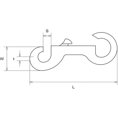 水本 フック ステンレス 打ち込み ナスカン 長さ79mm B-2869の通販｜現場市場
