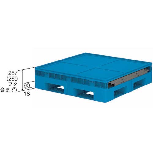 サンコー ボックスパレット 806599 コンパレッターF＃1000-2D(本体・蓋セット) 80659901GL802BL503の通販｜現場市場