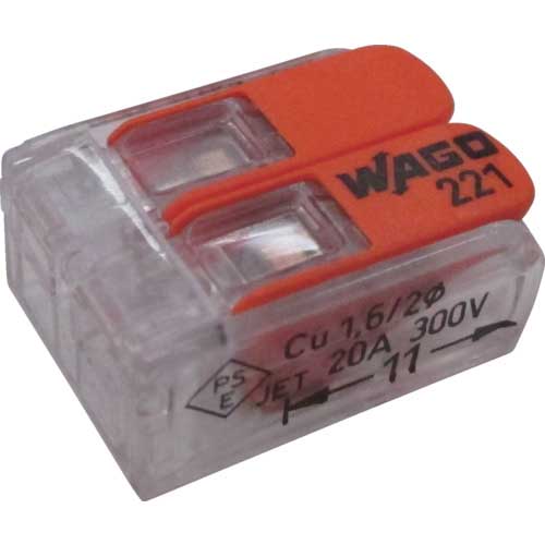 WAGO WFR-2 より線・単線ワンタッチ接続可能コネクタ 2穴用 10個入 WFR-2BPの通販｜現場市場