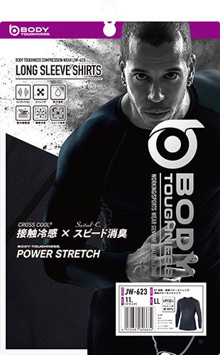 おたふく BT冷感・消臭 パワーストレッチ 長袖 クルーネックシャツ ブラック LL JW-623-11-LLの通販｜現場市場